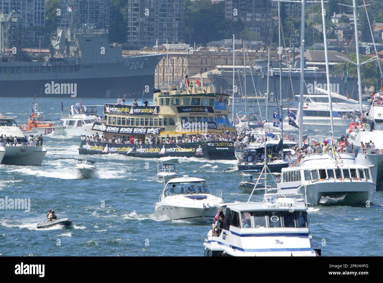 The annual ‘Ferrython’ race, in which Sydney Harbour ferries are ...