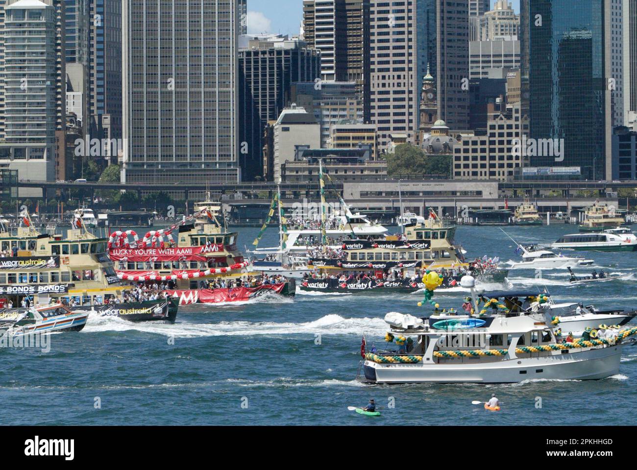 The annual ‘Ferrython’ race, in which Sydney Harbour ferries are ...