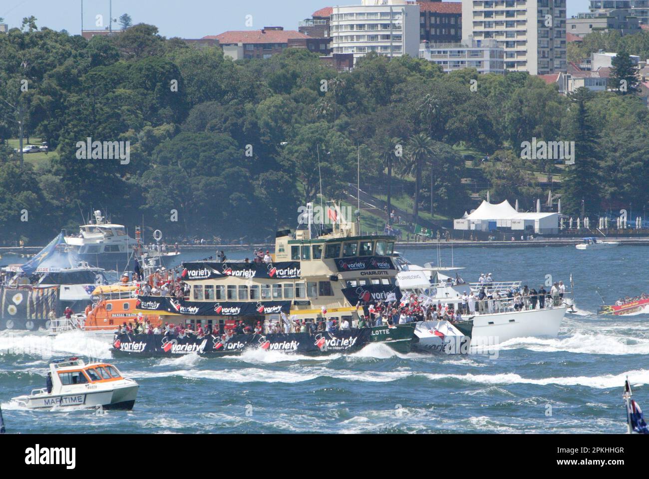 The annual ‘Ferrython’ race, in which Sydney Harbour ferries are ...