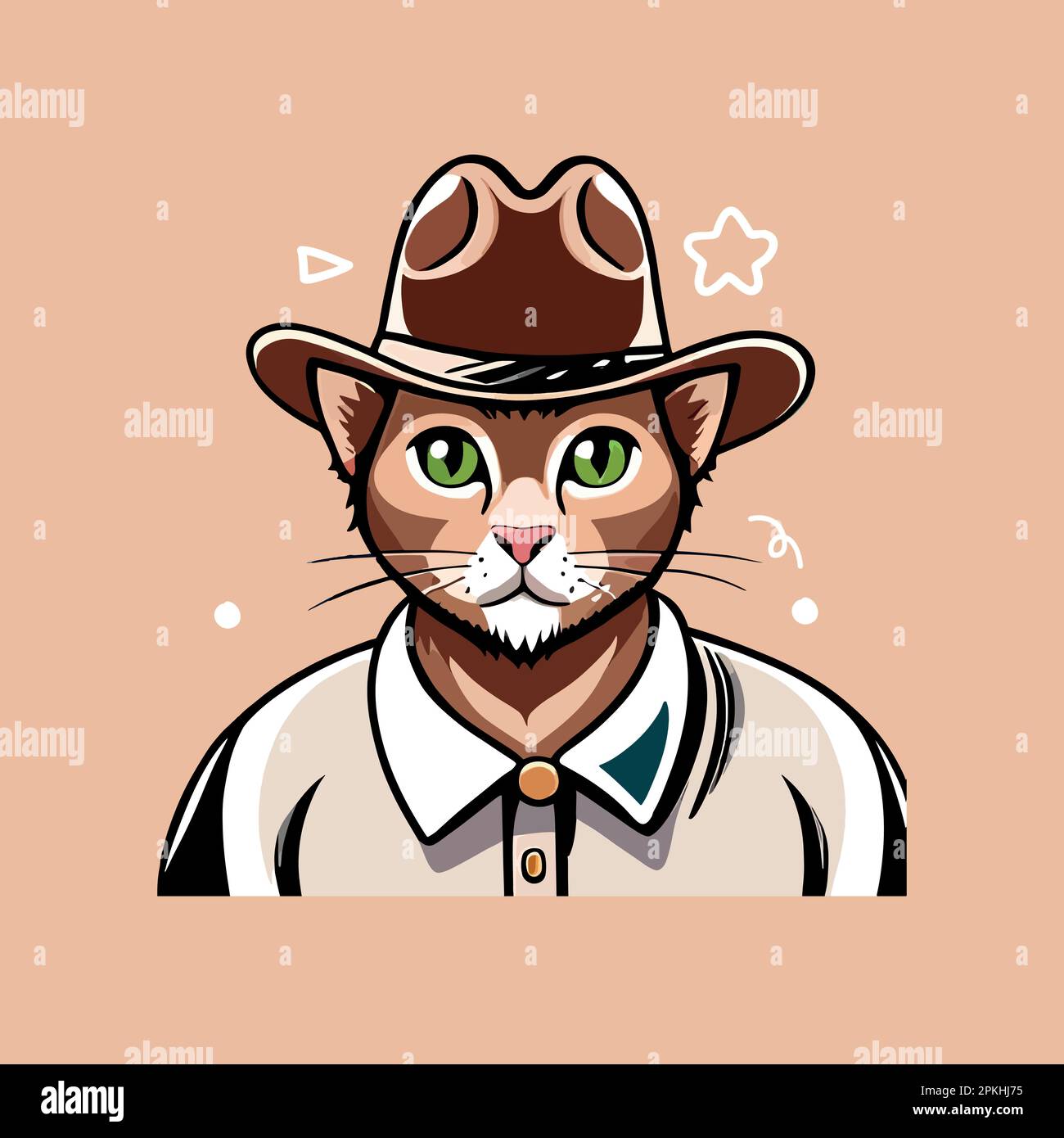 Cowboy Cat Vector Art, Icons, and Graphics Stock Vector Image & Art - Alamy