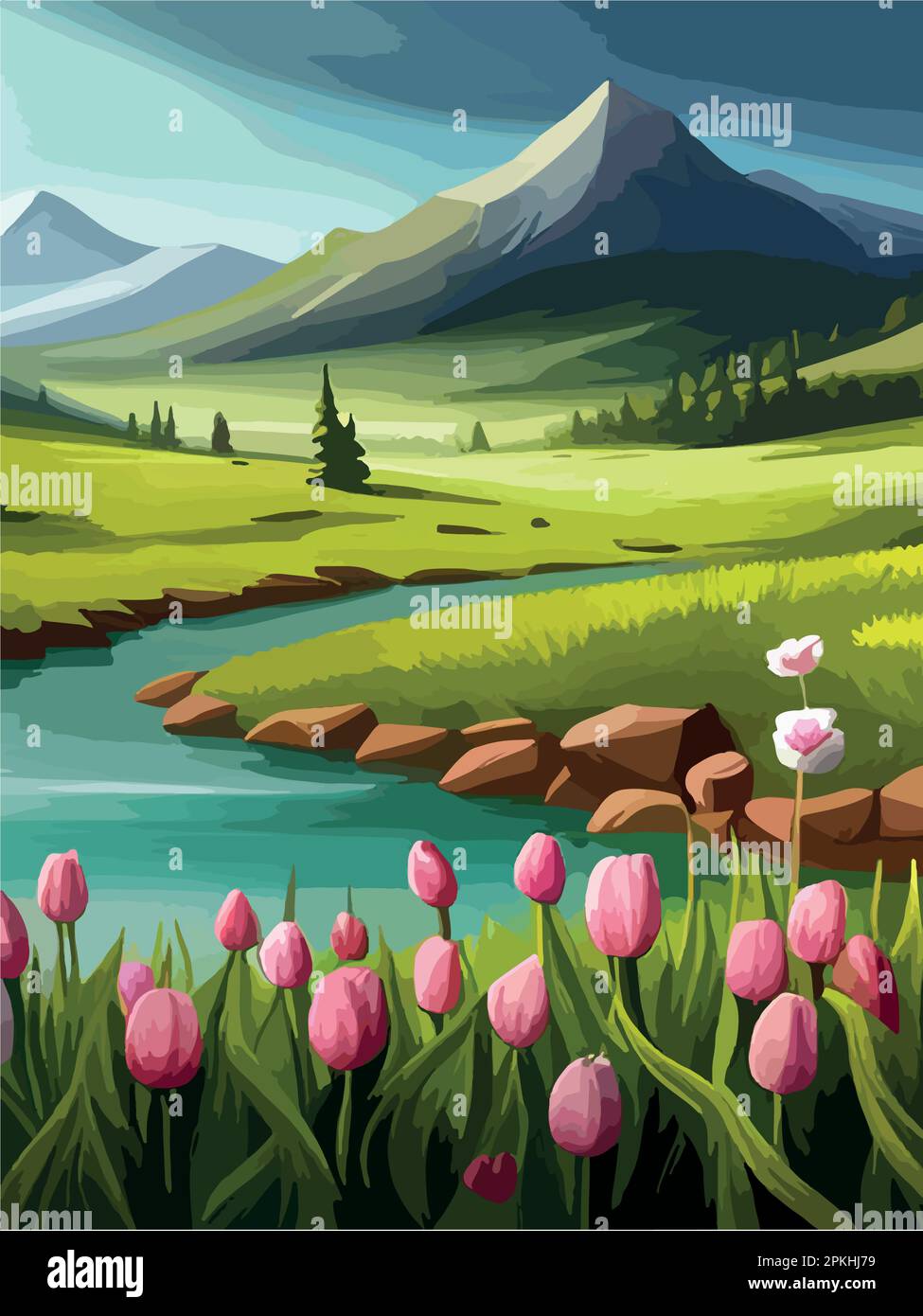 Open hillside Stock Vector Images - Alamy
