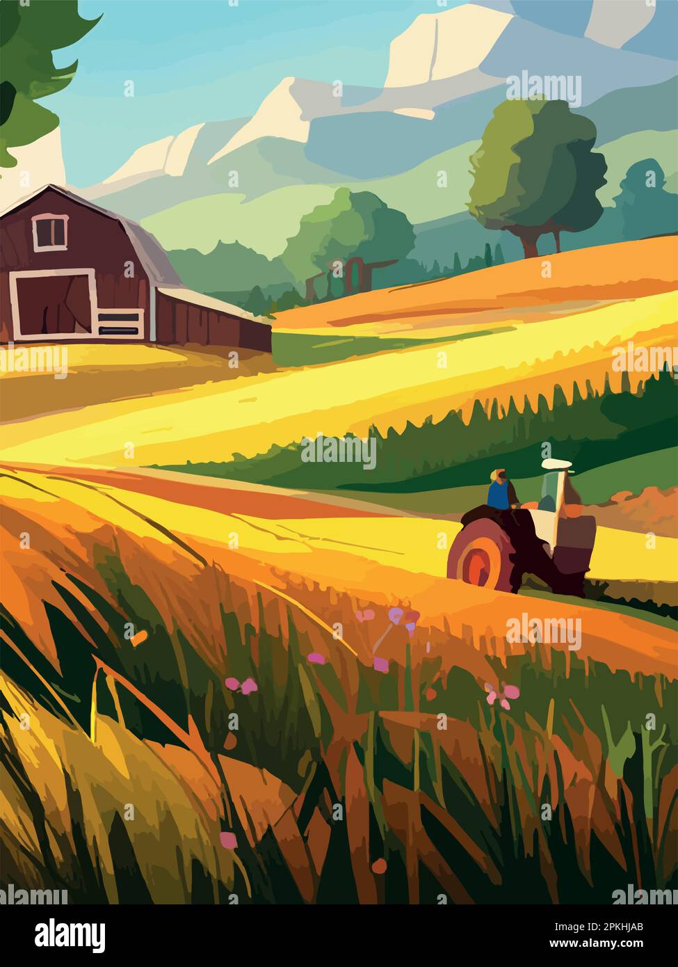 Fields aerial Stock Vector Images - Alamy