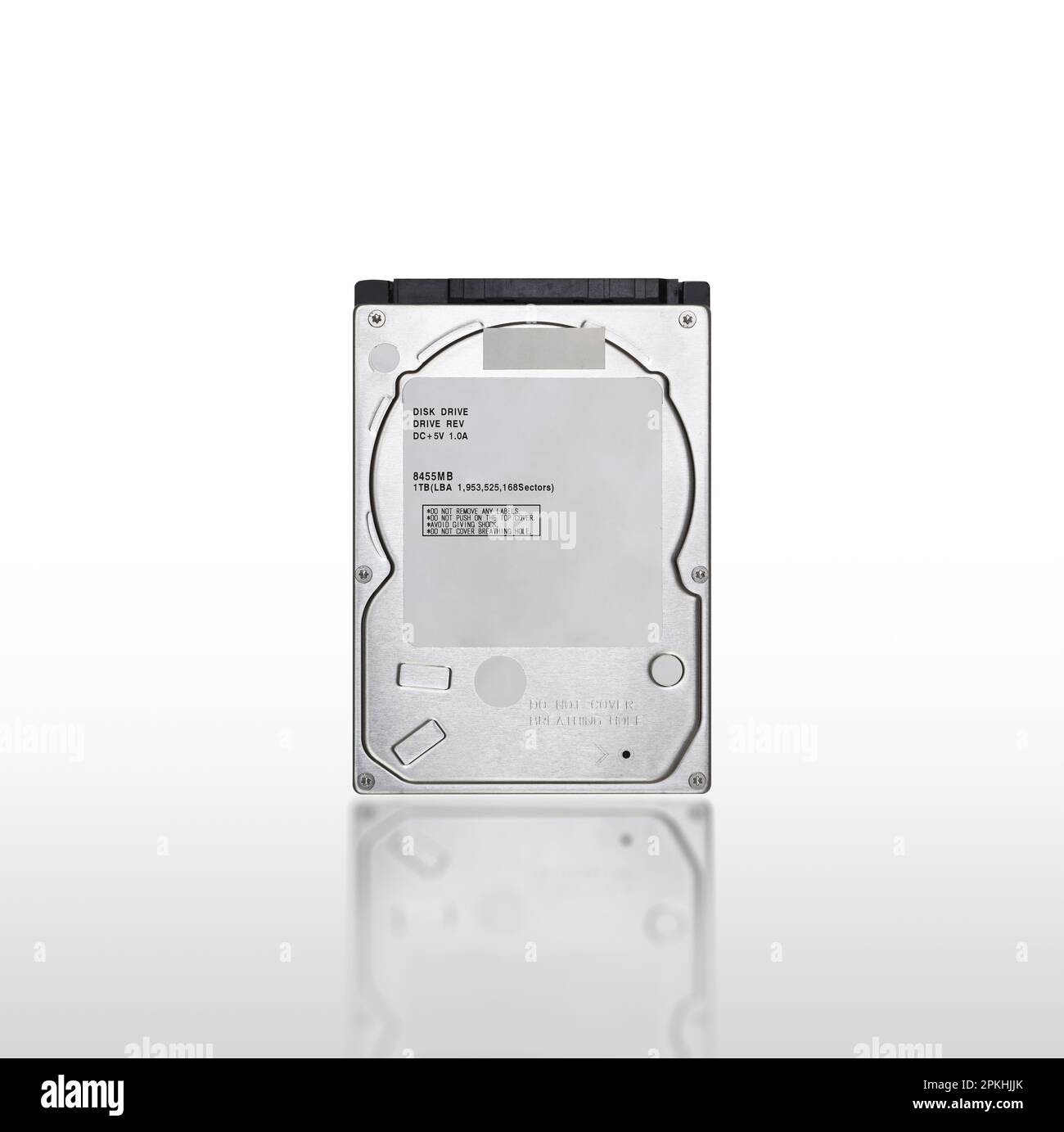 Hard disk drive 2.5 inch isolated on white background with reflection ...