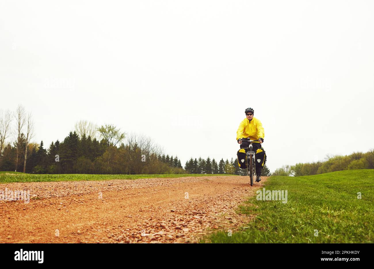 The countryside is the perfect place for a cycle. Full length shot of a ...