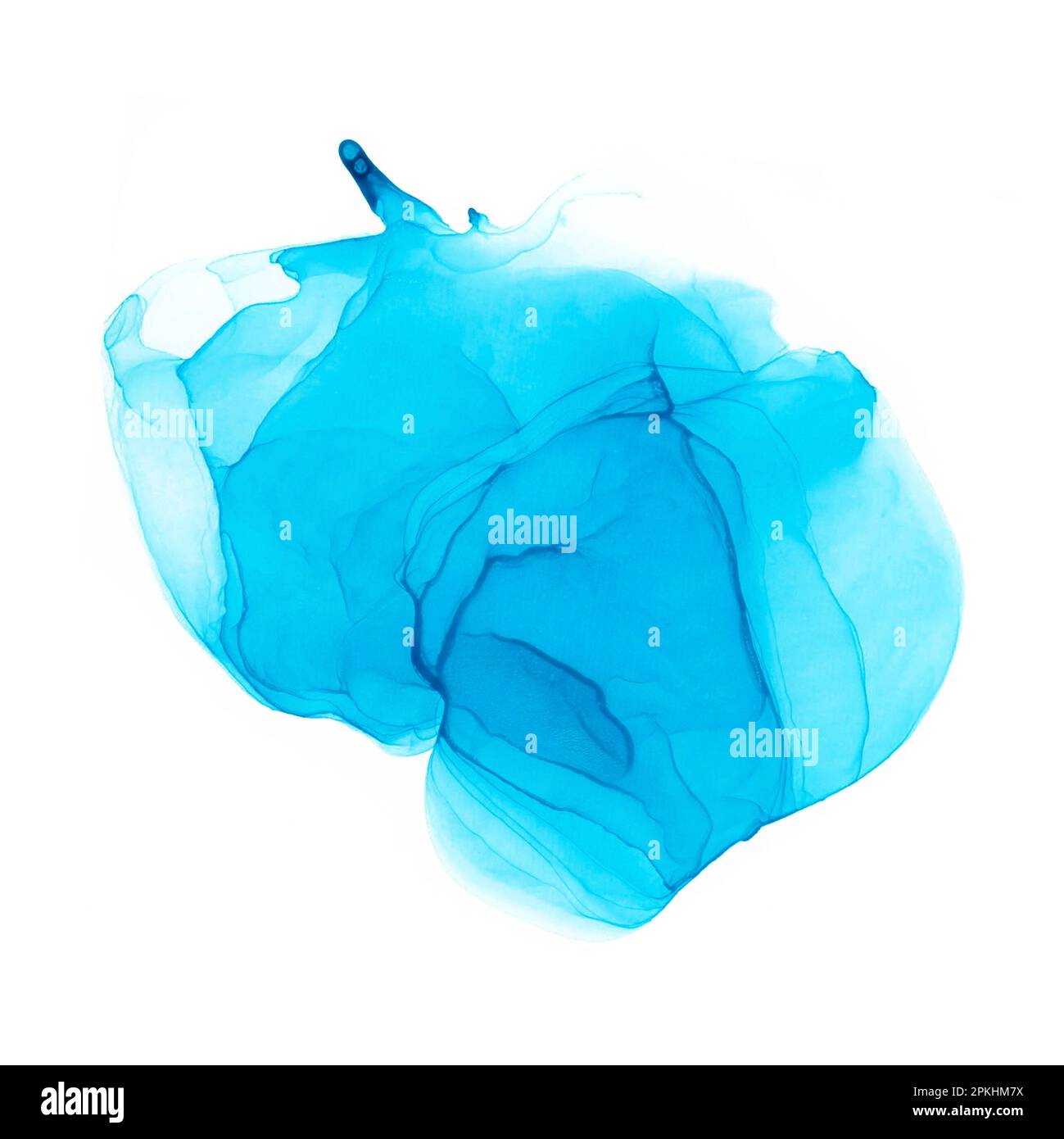 Watercolour drawing of abstract shape. White background, different ...