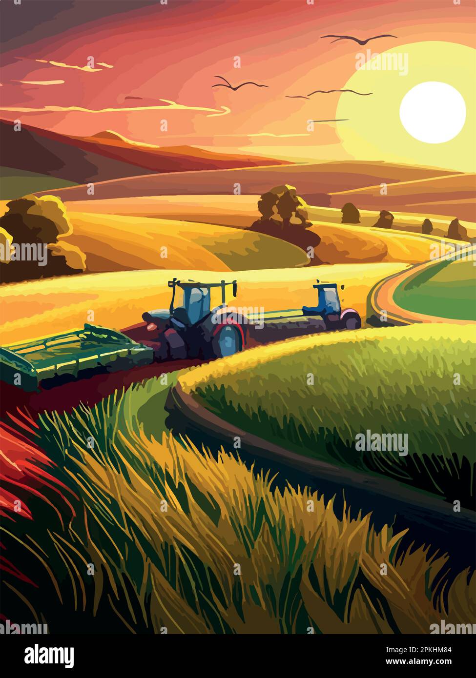 Serene landscaped Stock Vector Images - Alamy