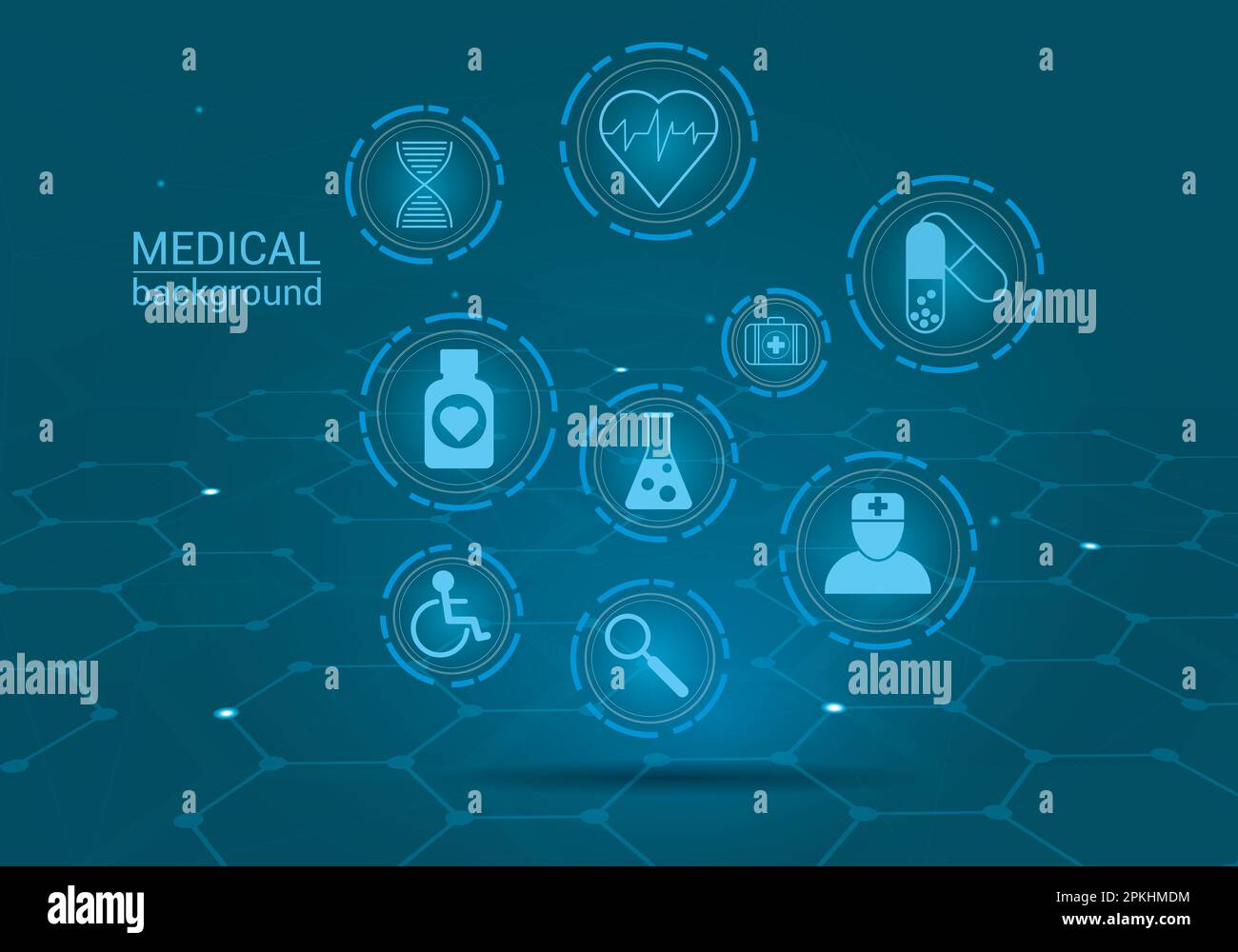 medical background with hospital treatment elements and digital ...
