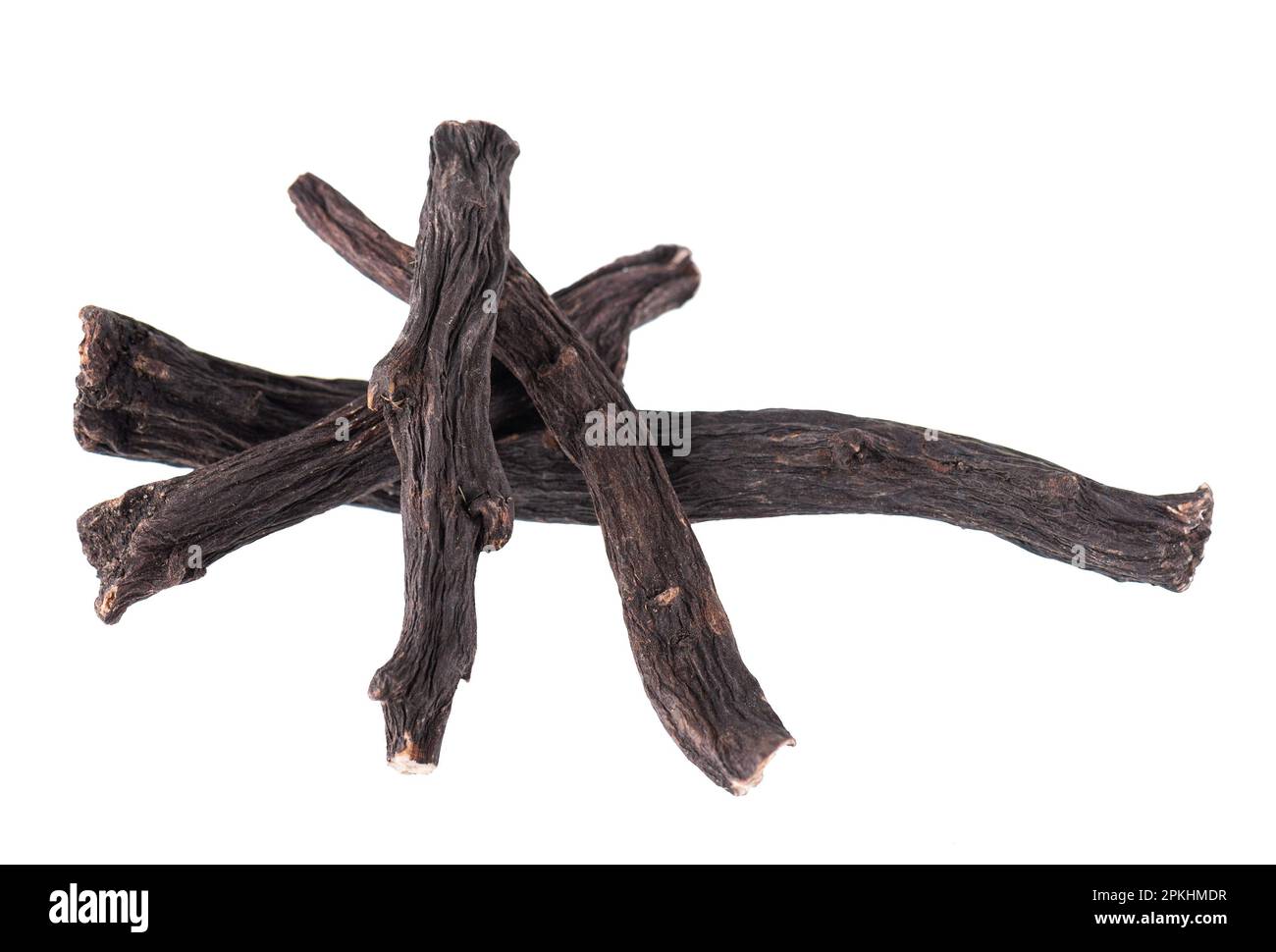 Common comfrey root isolated on white background. Dry roots of ...
