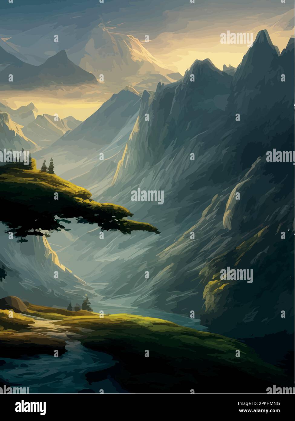 Cascade range mountains Stock Vector Images - Alamy