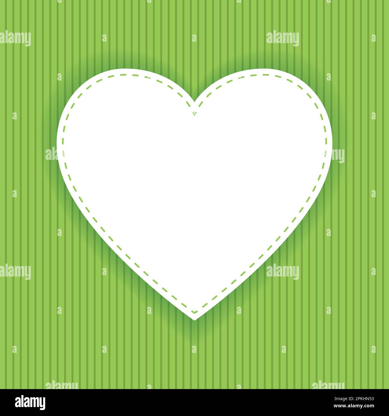 Heart Template with green color. Flat design. Vector illustration Stock ...