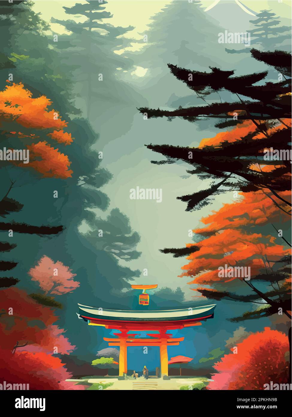 Wood torii Stock Vector Images - Alamy
