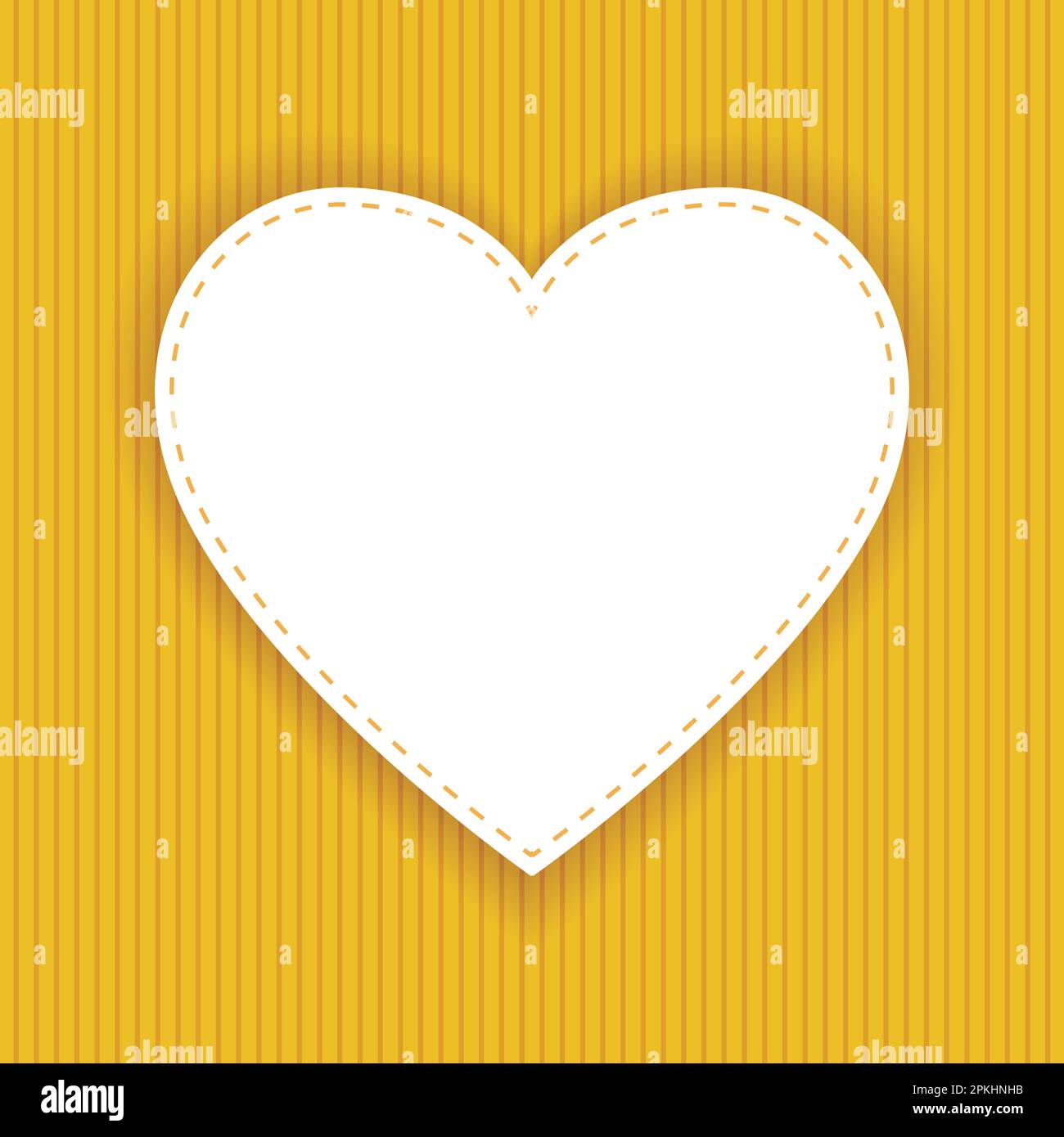 Heart Template with yellow color. Flat design. Vector illustration ...