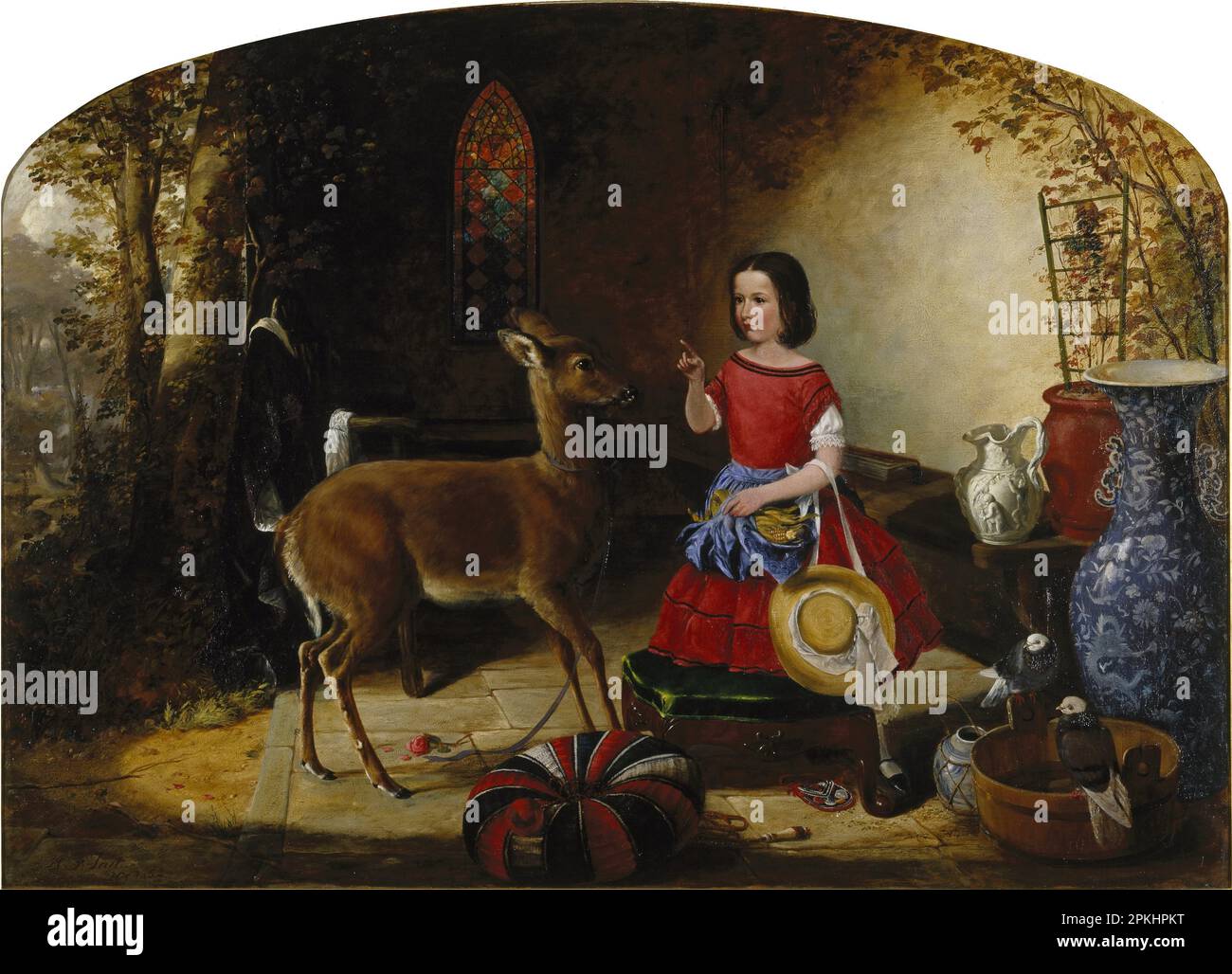 The Reprimand. Ah! you Naughty Fawn, you have been eating the flowers ...