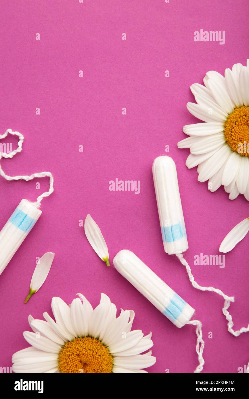 Medicinal chamomile flower and menstrual sanitary tampon. Medical ...