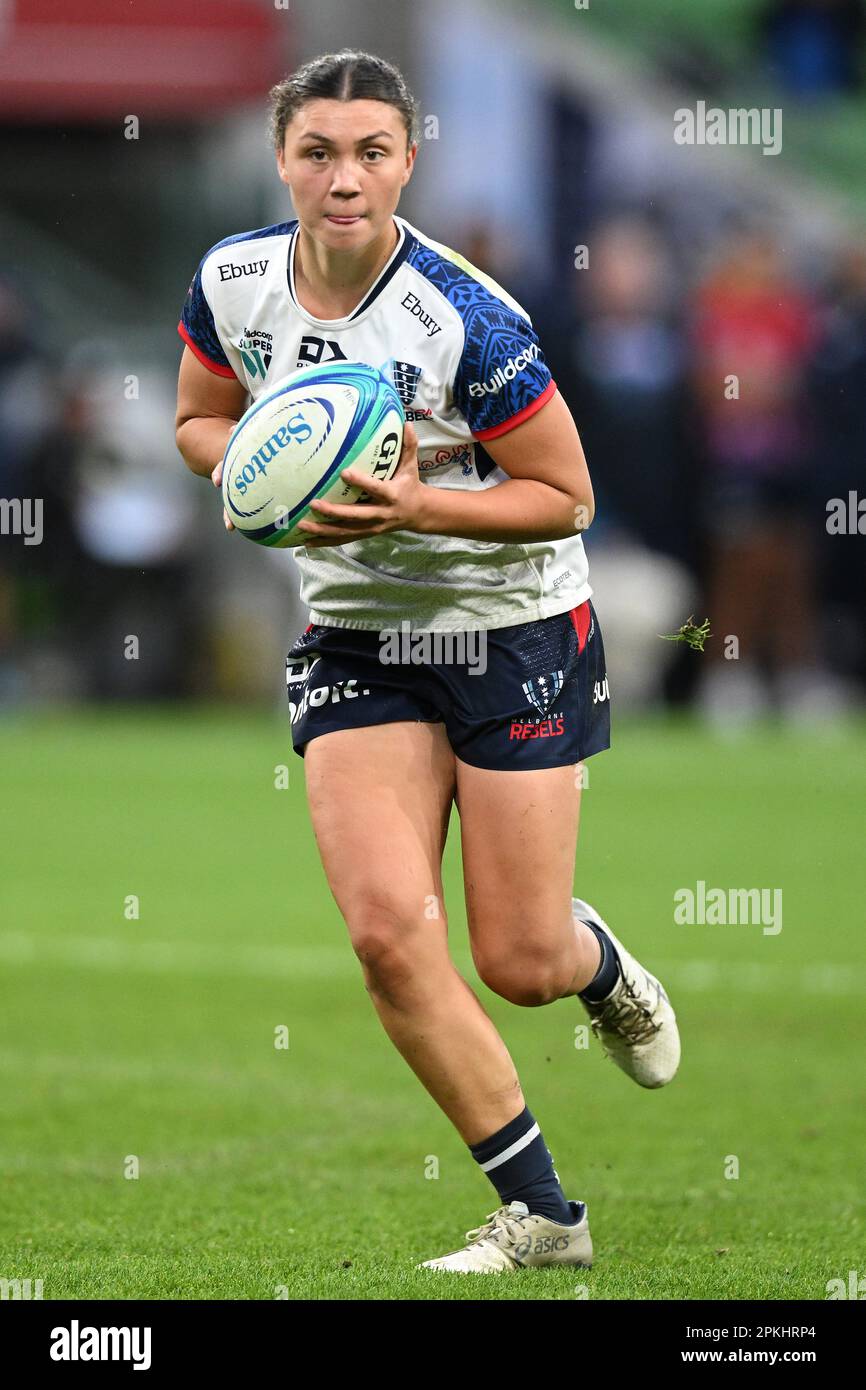 Jade Te Aute of the Rebels in action during the Super W Round 3 match ...