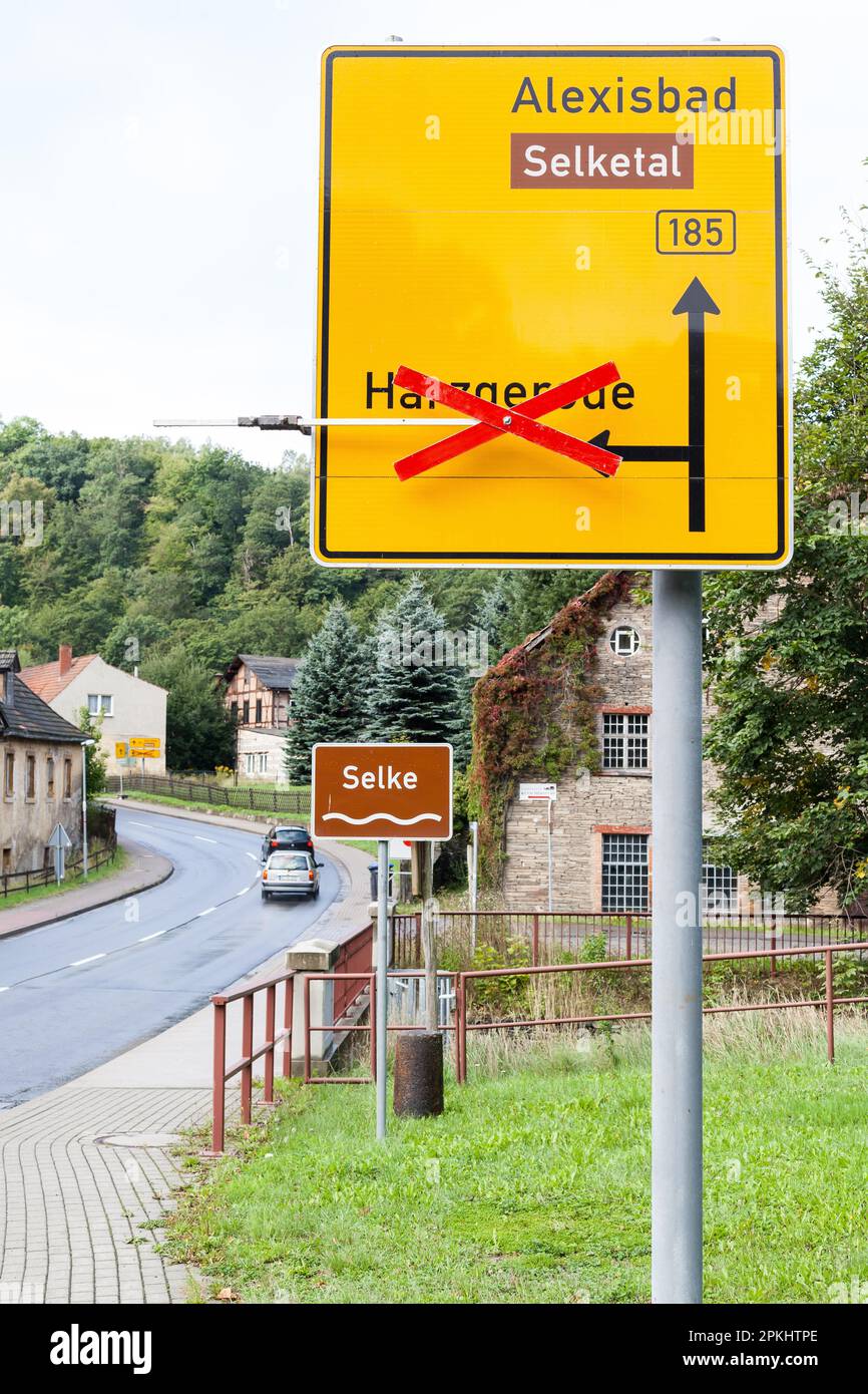 Diversion to Harzgerode via Alexisbad Stock Photo - Alamy