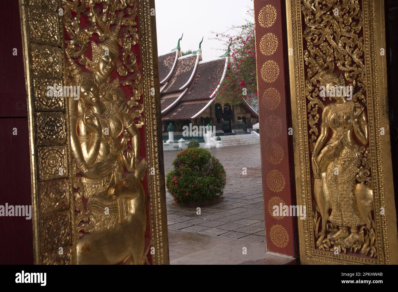 Beautiful golden wood carvings on the entrance doors at The Chariot ...