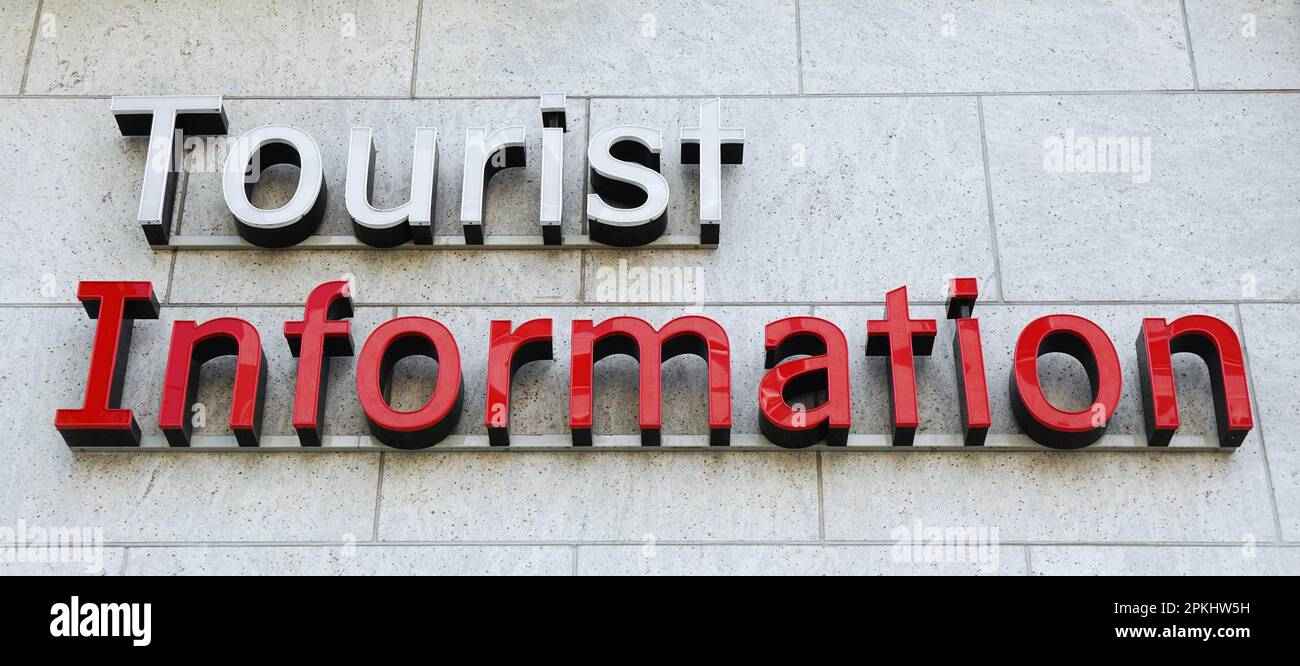 tourist information sign on an exterior wall Stock Photo - Alamy