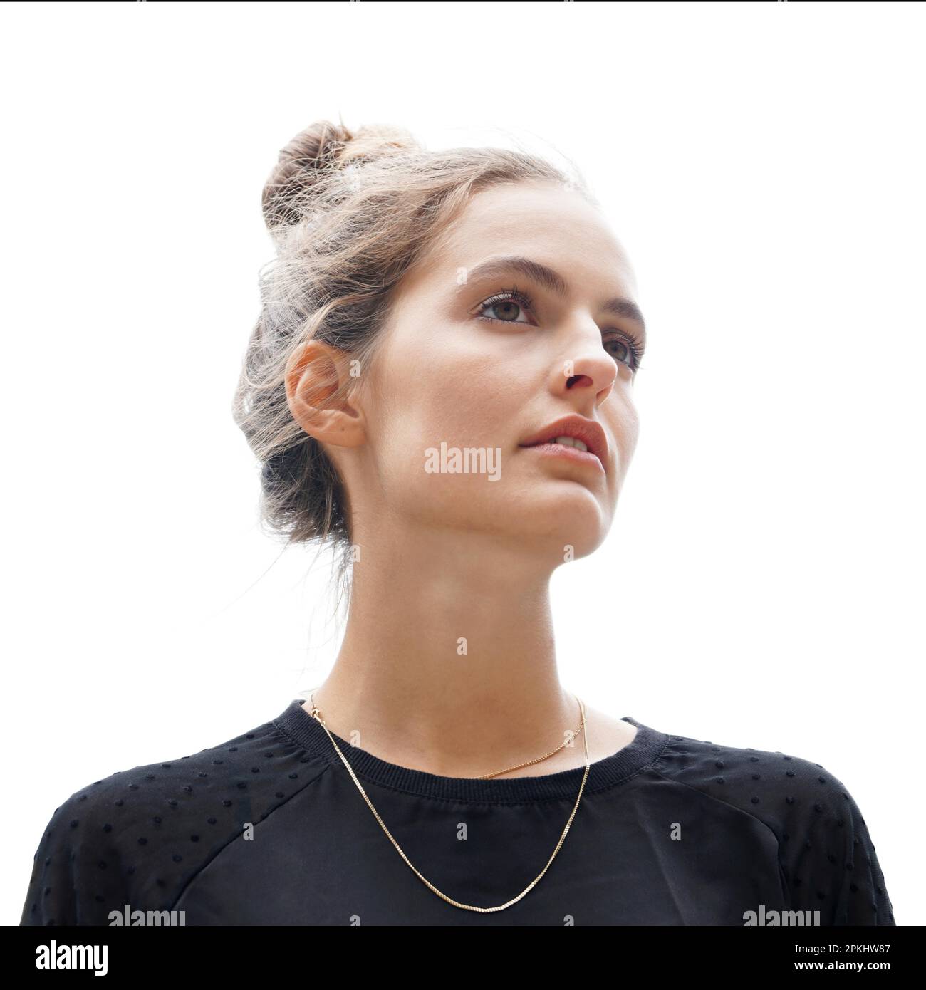 young woman gazing absentmindedly into the distance Stock Photo - Alamy