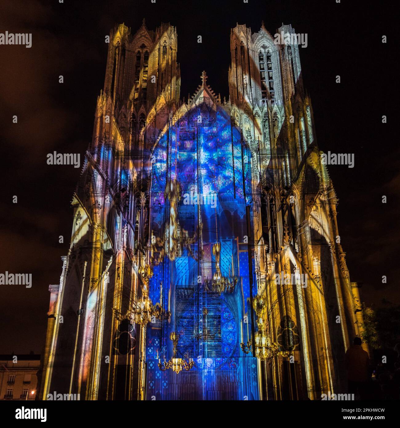 Light Show at Reims Cathedral in Reims France on September 12, 2015 ...