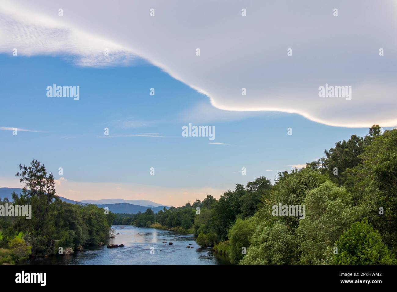Unusual Cloud Formation over the River Spey Stock Photo - Alamy