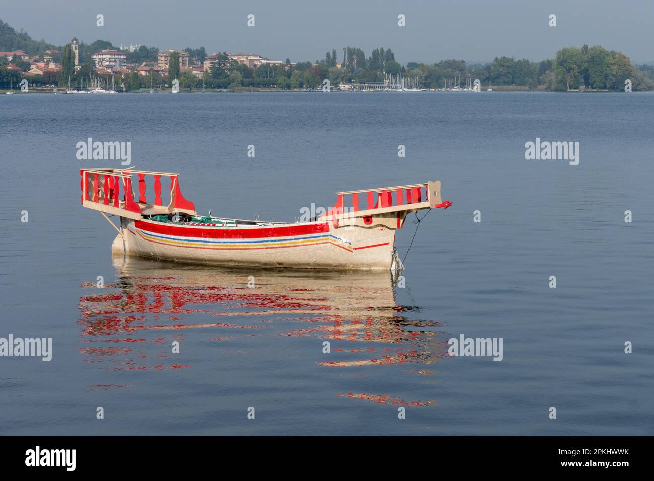 Traditional boat on Lake Maggiore Piedmont Italy Stock Photo - Alamy
