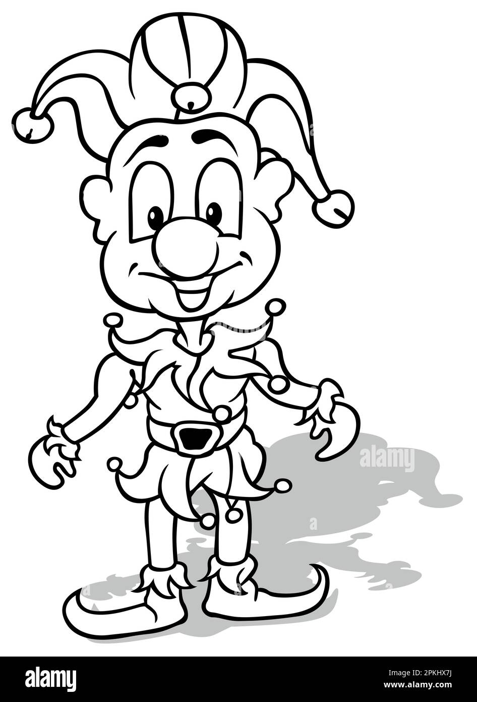 Drawing of a Smiling Clown in a Costume Stock Vector Image & Art - Alamy