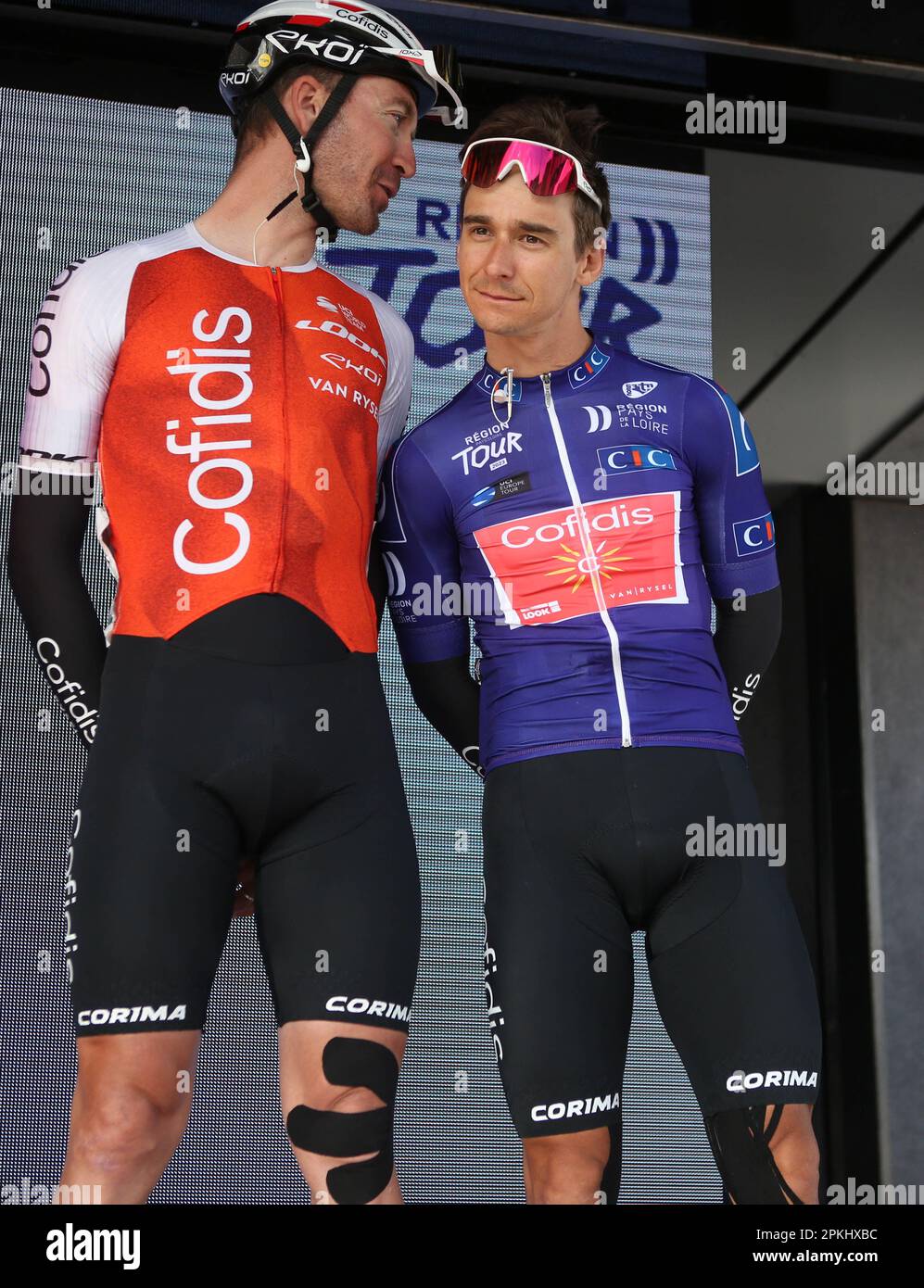 Le Mans, France. 07th Apr, 2023. PÉRICHON Pierre-Luc and COQUARD Bryan ...