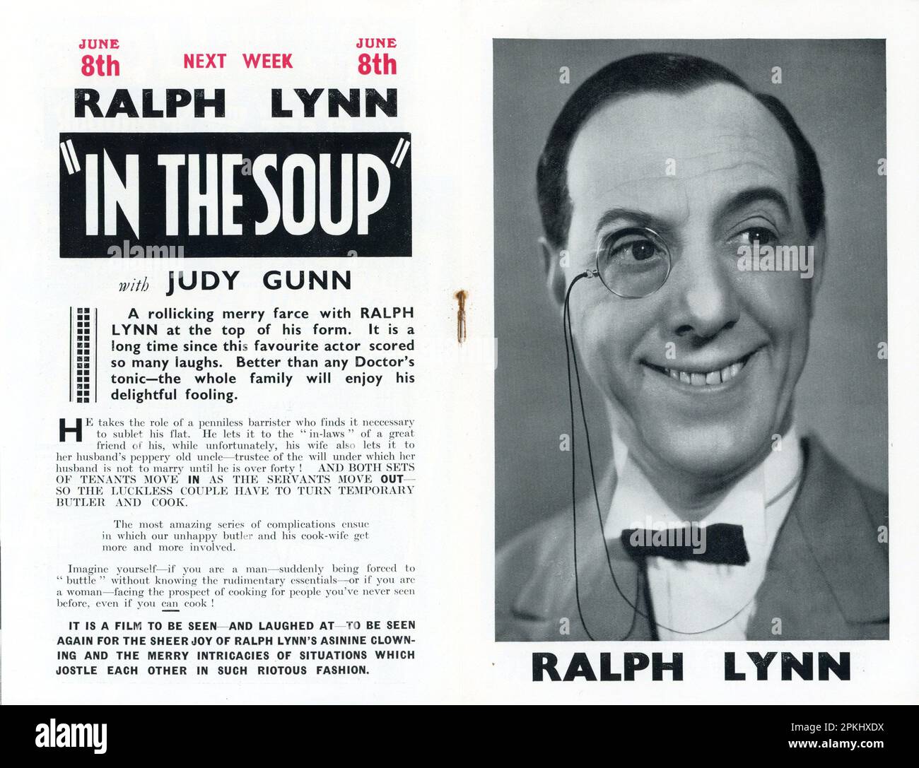 RALPH LYNN in IN THE SOUP 1936 director HENRY EDWARDS Julius Hagen ...