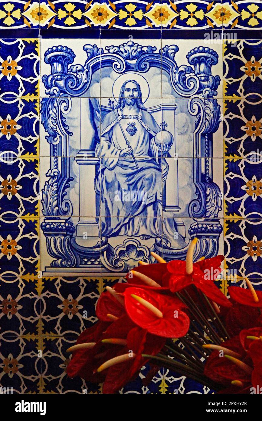 Azulejo, tile painting, Jesus Christ as ruler of the world, Parish ...