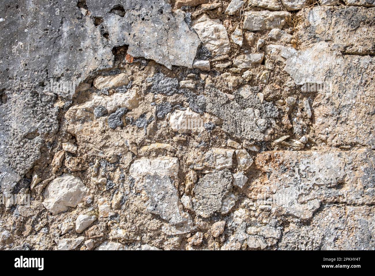 Empty aged stonewall material background texture. Old, worn, distressed ...