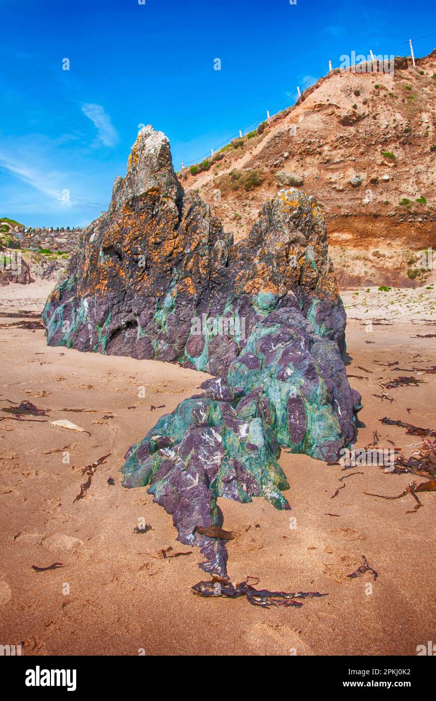 Rocks on beach, Porth Oer (Whisting Sands), Lleyn Peninsula, Gwynedd ...