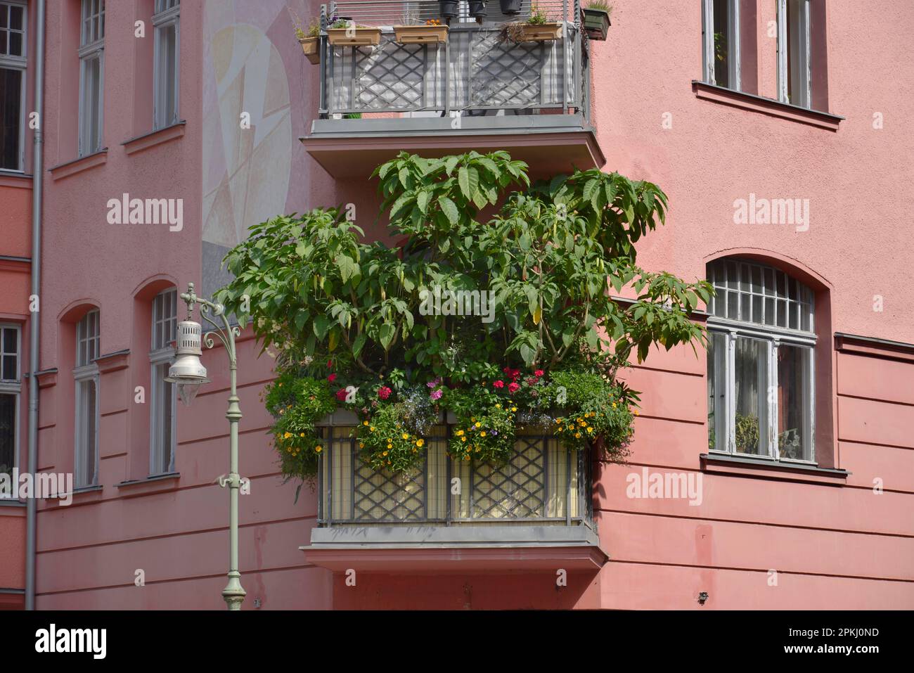 Balcony, Old building, Ebersstrasse, Schoeneberg, Berlin, Germany Stock ...