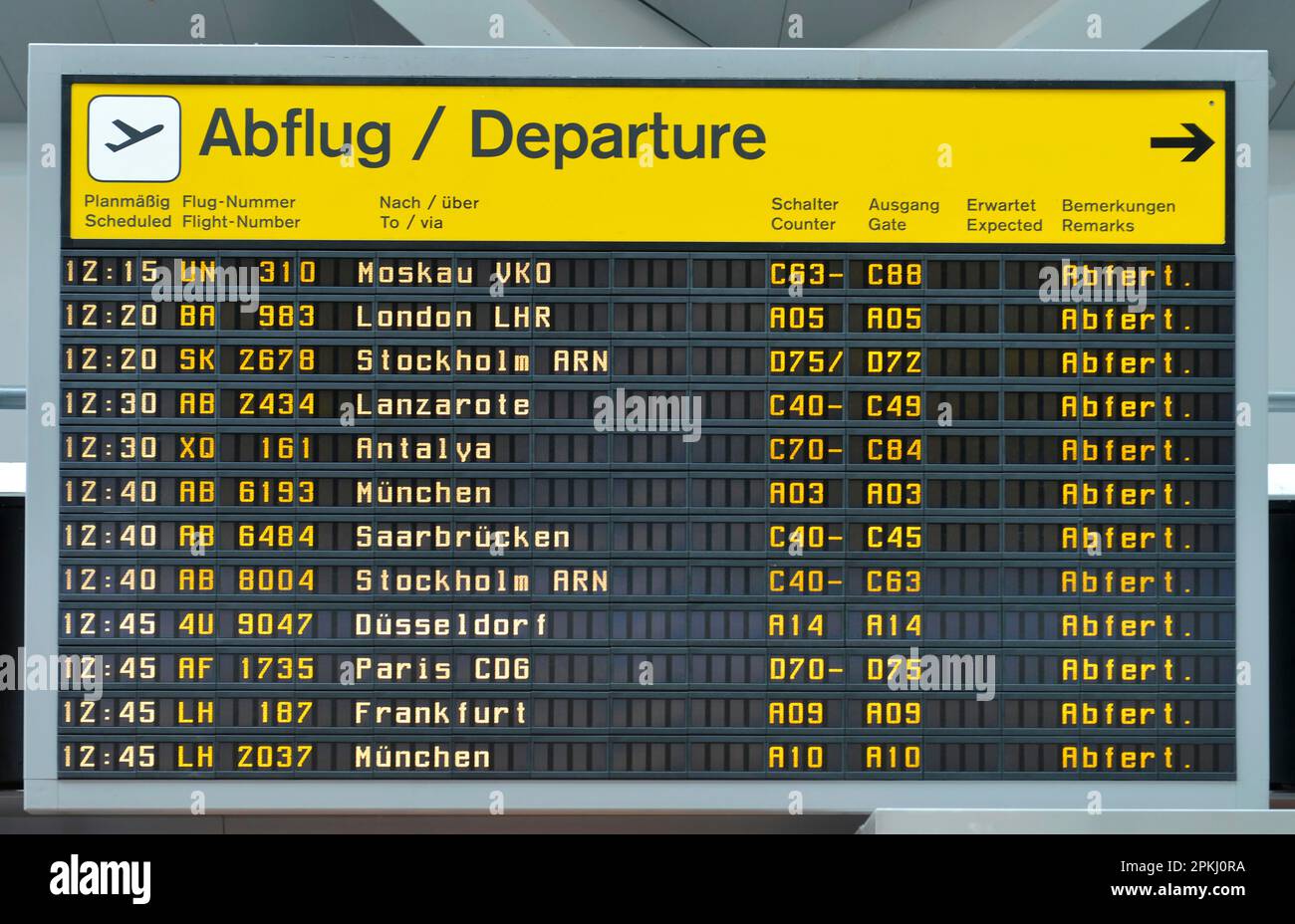 Information board, departures, main hall, terminal A, airport, Tegel ...