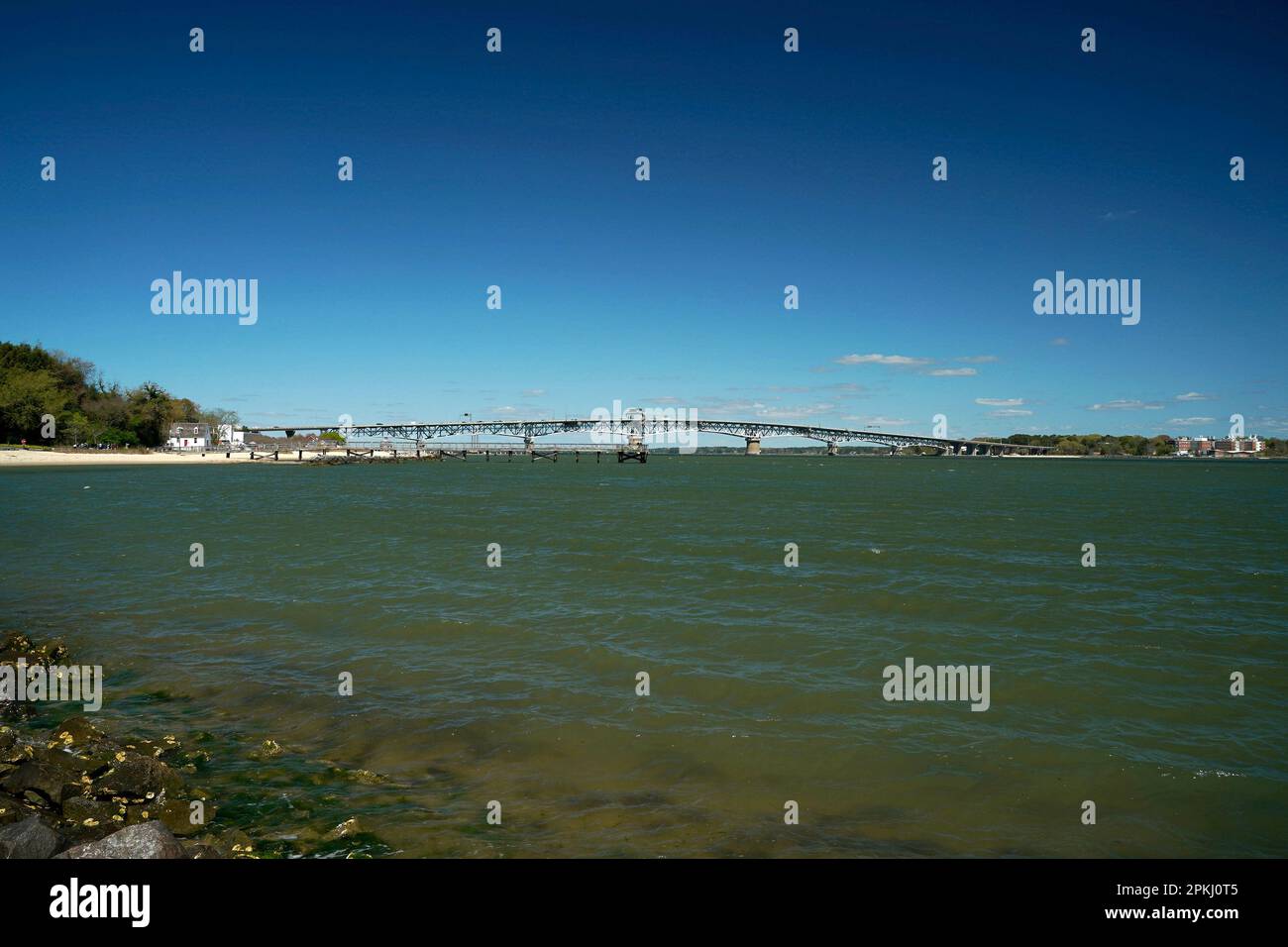 The York river and beach in Yorktown Virginia USA overlooking the ...