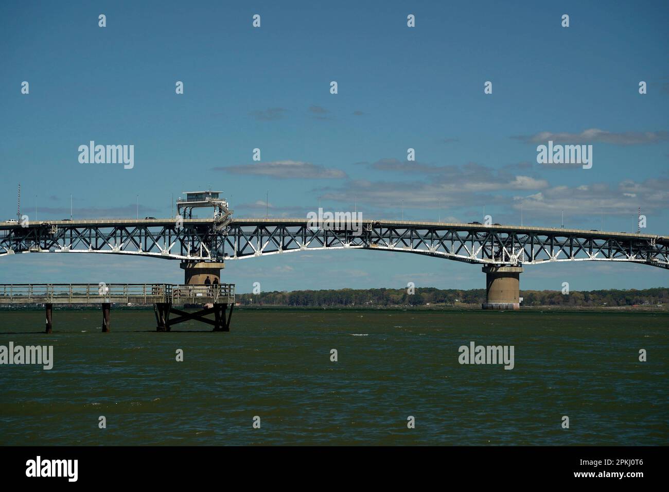 The York river and beach in Yorktown Virginia USA overlooking the ...