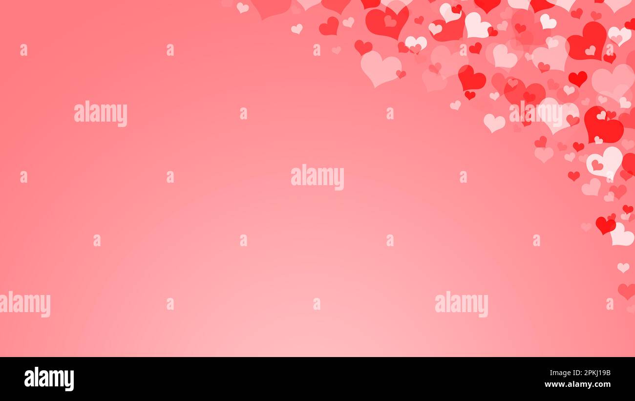 Red heart love confettis. Valentine's day gradient remarkable background. Falling stitched paper ...