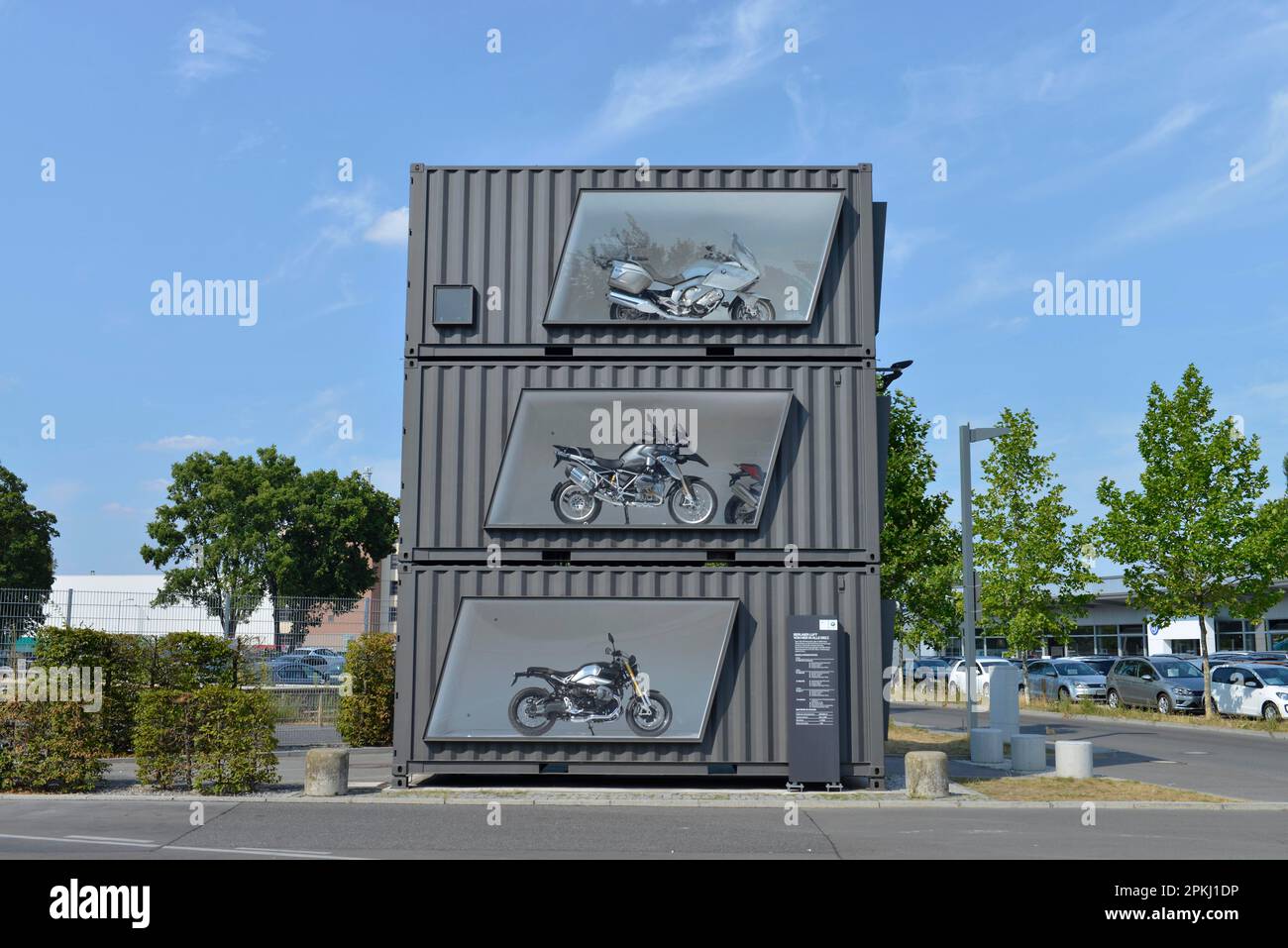 Show container, BMW plant, Am Juliusturm, Spandau, Berlin, Germany ...
