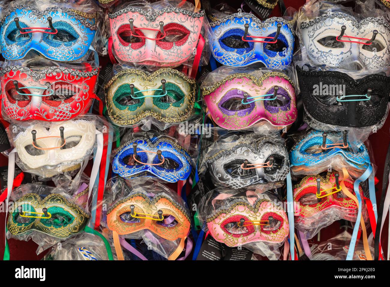 Venice carnival masks on a souvenier stall, Venetian souvenirs, Venice, Italy Stock Photo - Alamy