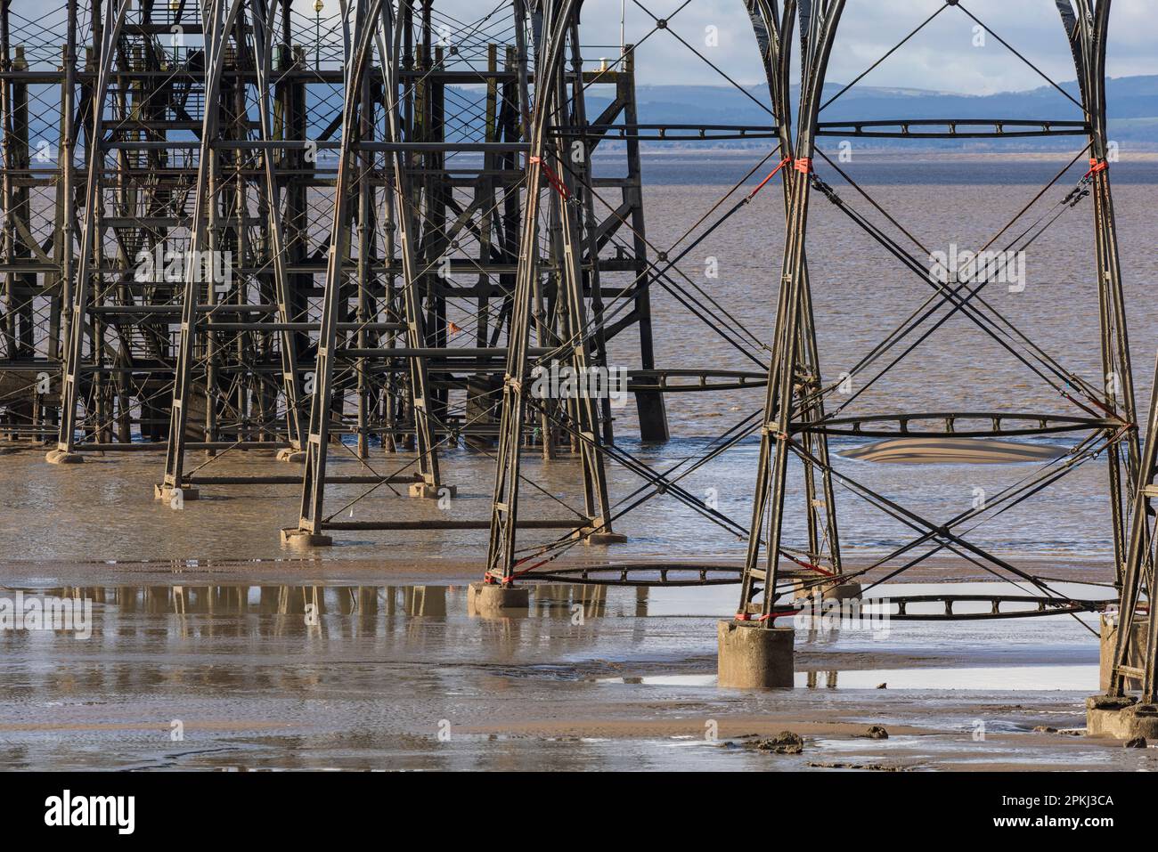 Clevedon Pier legs Stock Photo - Alamy