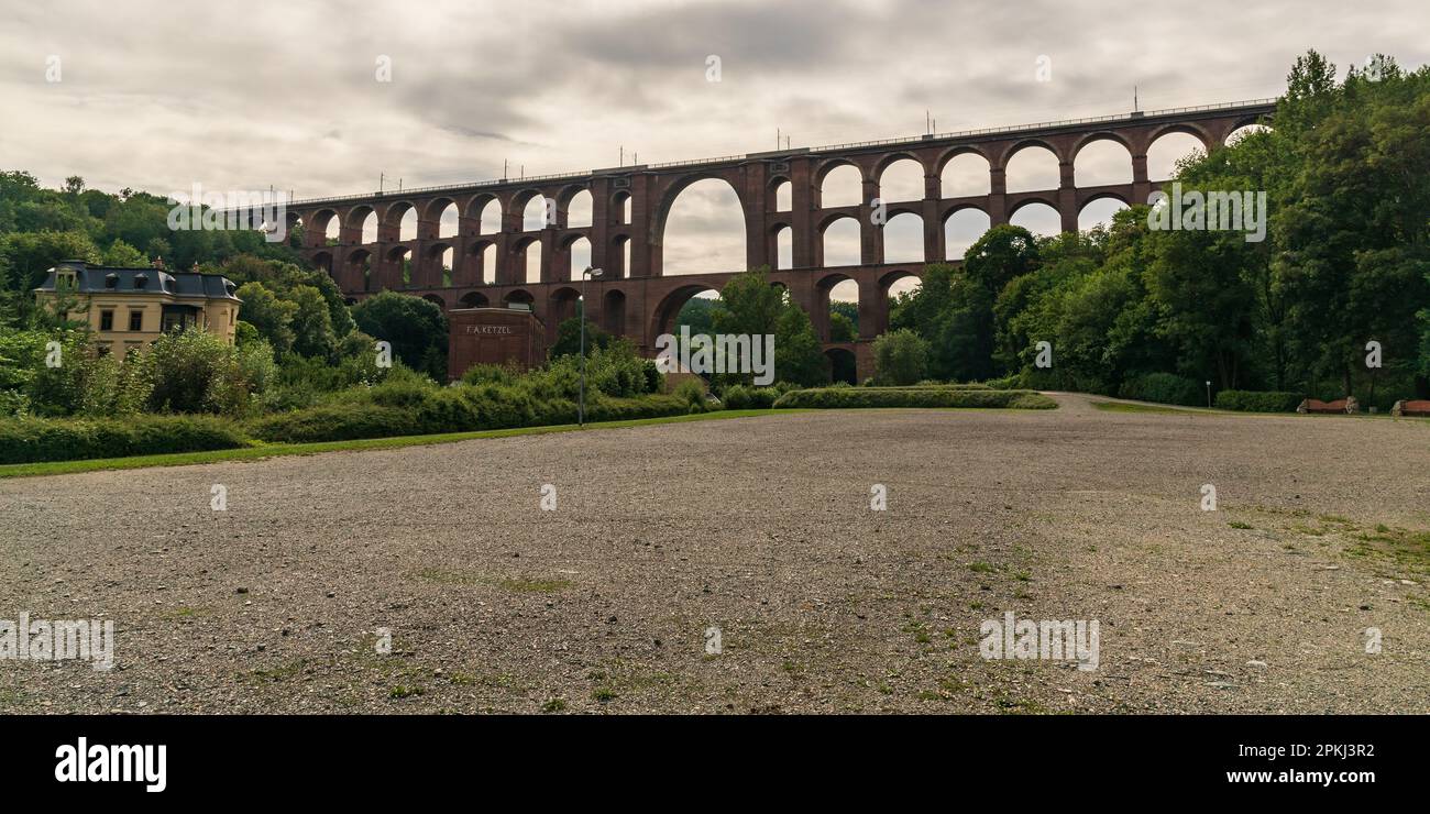 Goltzschtalbrucke railway bridge near Netzschkau town in Germany ...