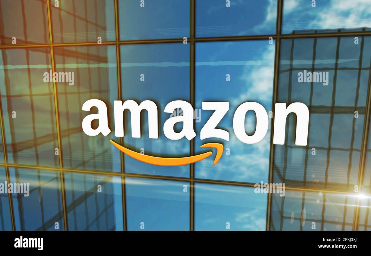 Seattle, USA, April 5, 2023: Amazon corporation headquarters glass ...