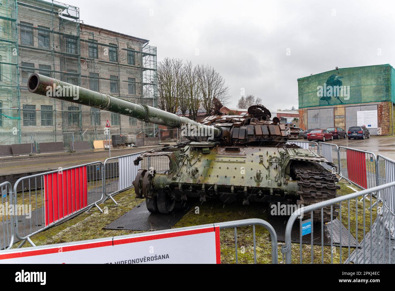 Liepaja, Latvia - 04.01.2023: Russian T-72B tank, destroyed by the ...