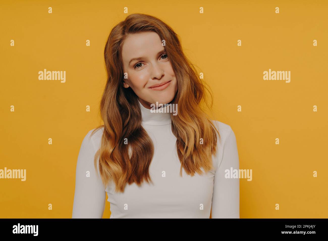 Close Up Portrait Of Adorable Cute Millennial Girl With Healthy Skin