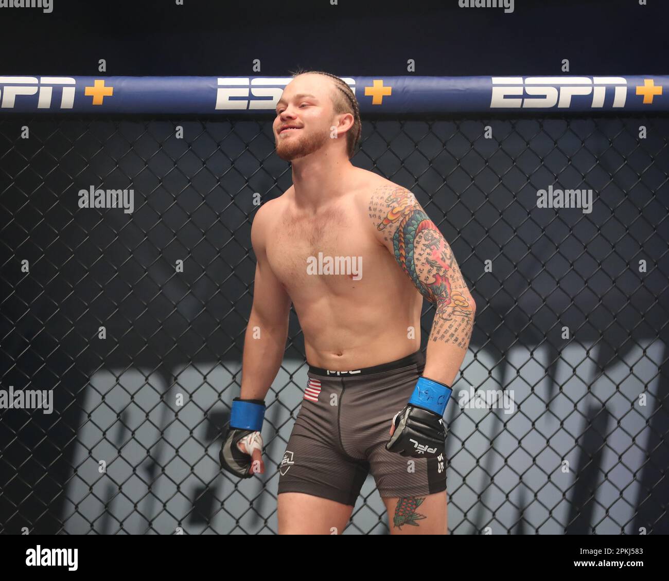 LAS VEGAS, NEVADA - APRIL 7: Biaggio Ali Walsh and Isaiah Figueroa meet ...