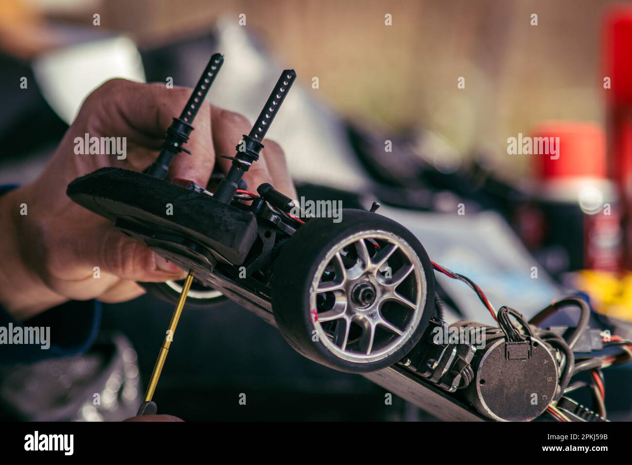 Miniature battery in action hi-res stock photography and images - Alamy