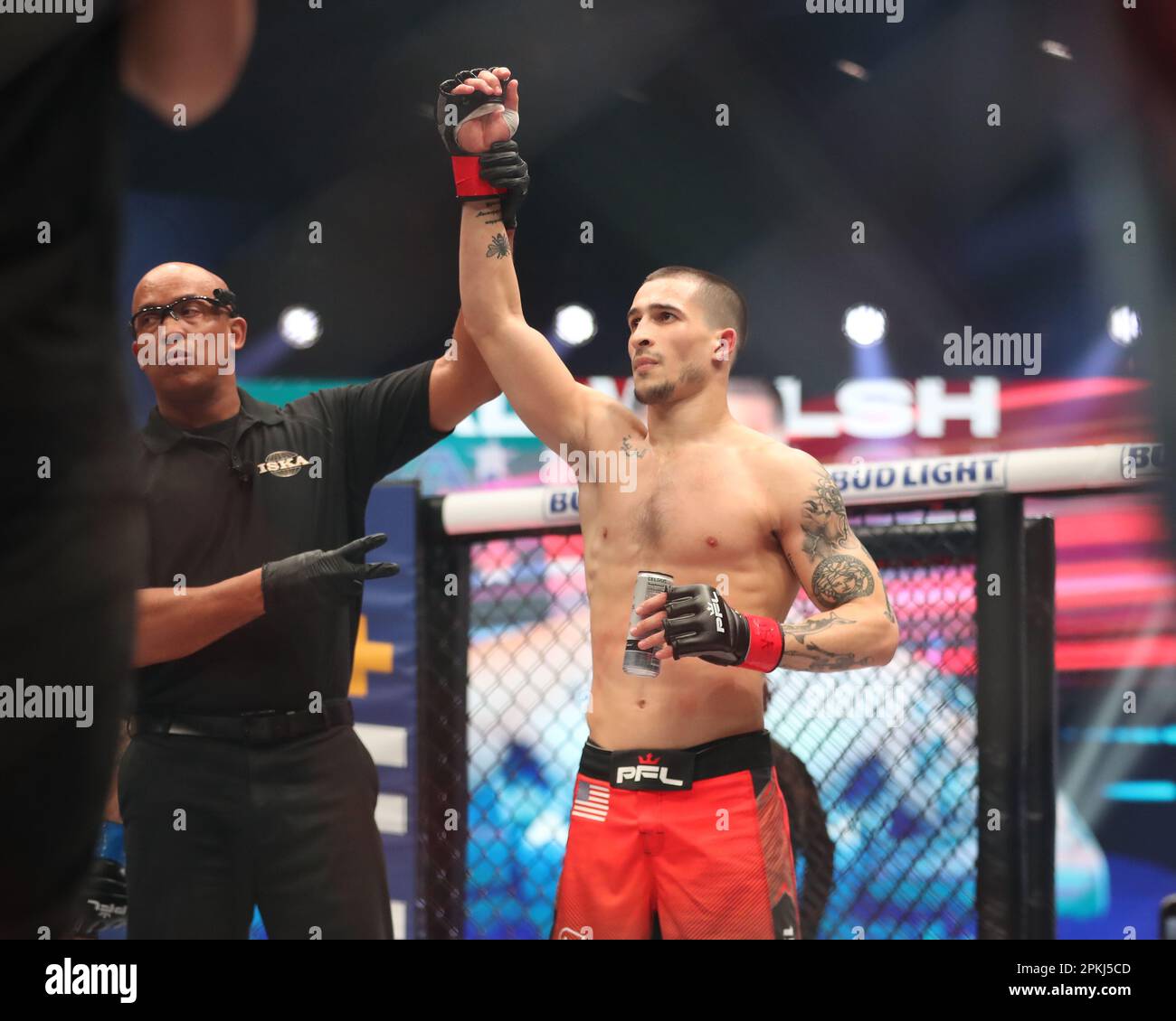 LAS VEGAS, NEVADA - APRIL 7: Biaggio Ali Walsh and Isaiah Figueroa meet ...