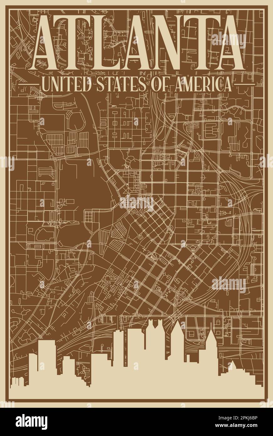 Atlanta skyline drawing hi-res stock photography and images - Alamy