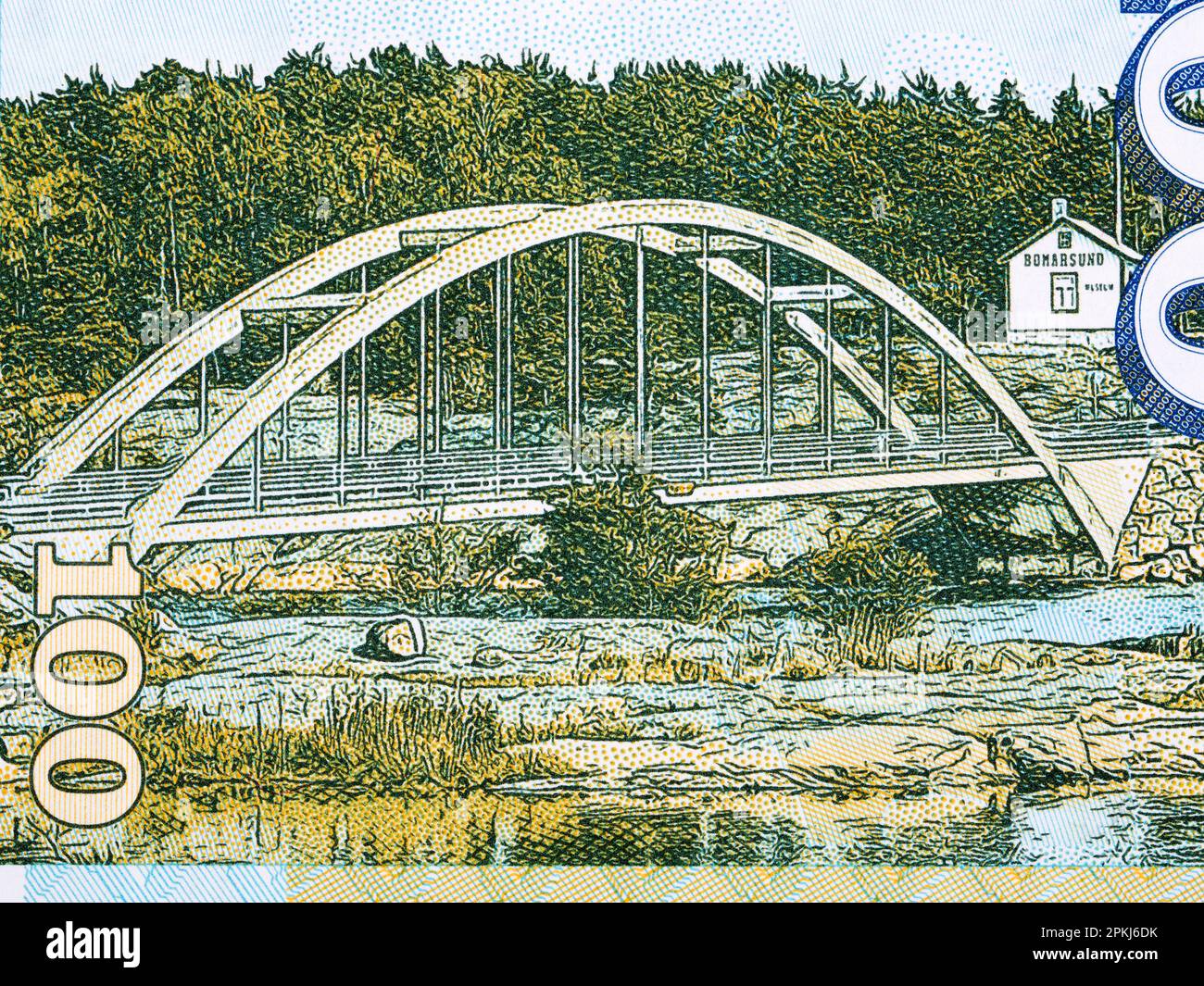 Bridge over the stream from Norwegian money Stock Photo - Alamy