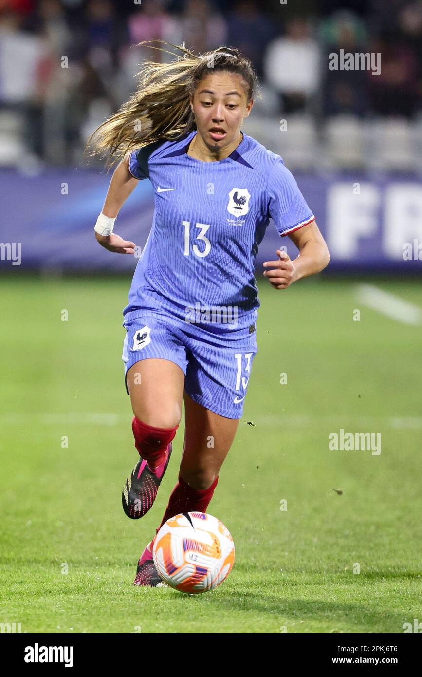 Clermont Ferrand, France. 07th Apr, 2023. Selma Bacha of France during the Women's Friendly ...